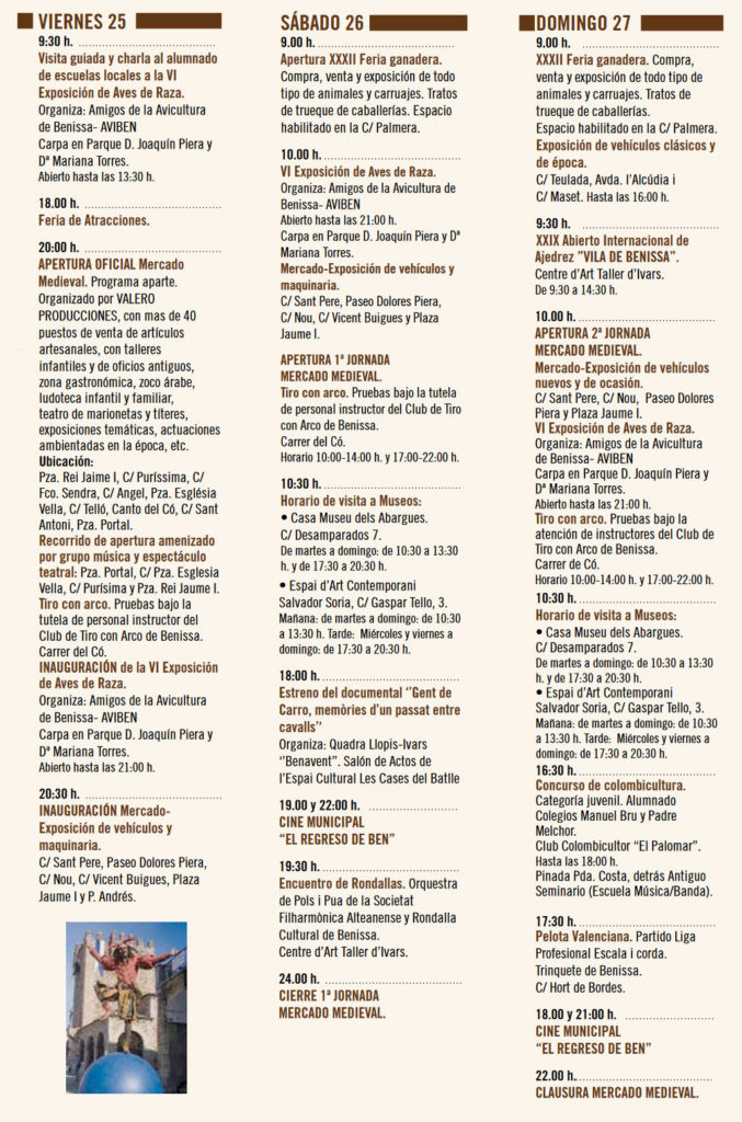 COSTA BLANCA UP - Benissa celebrates its traditional medieval market ...